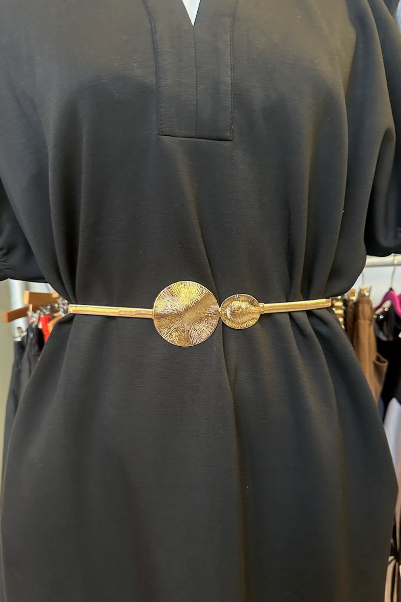 Textured Graduated Circle Gold Stretch Belt – pinkskyboutique.com